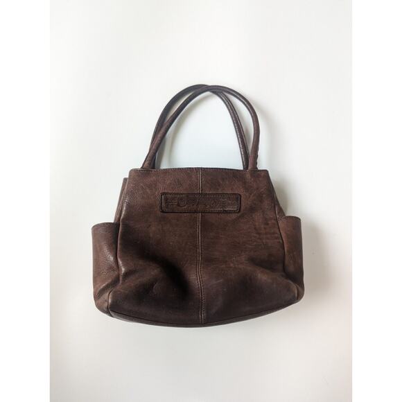 Fossil | Bags | Fossil Classic Satchel Handbag Mini Purse Brown Leather ...